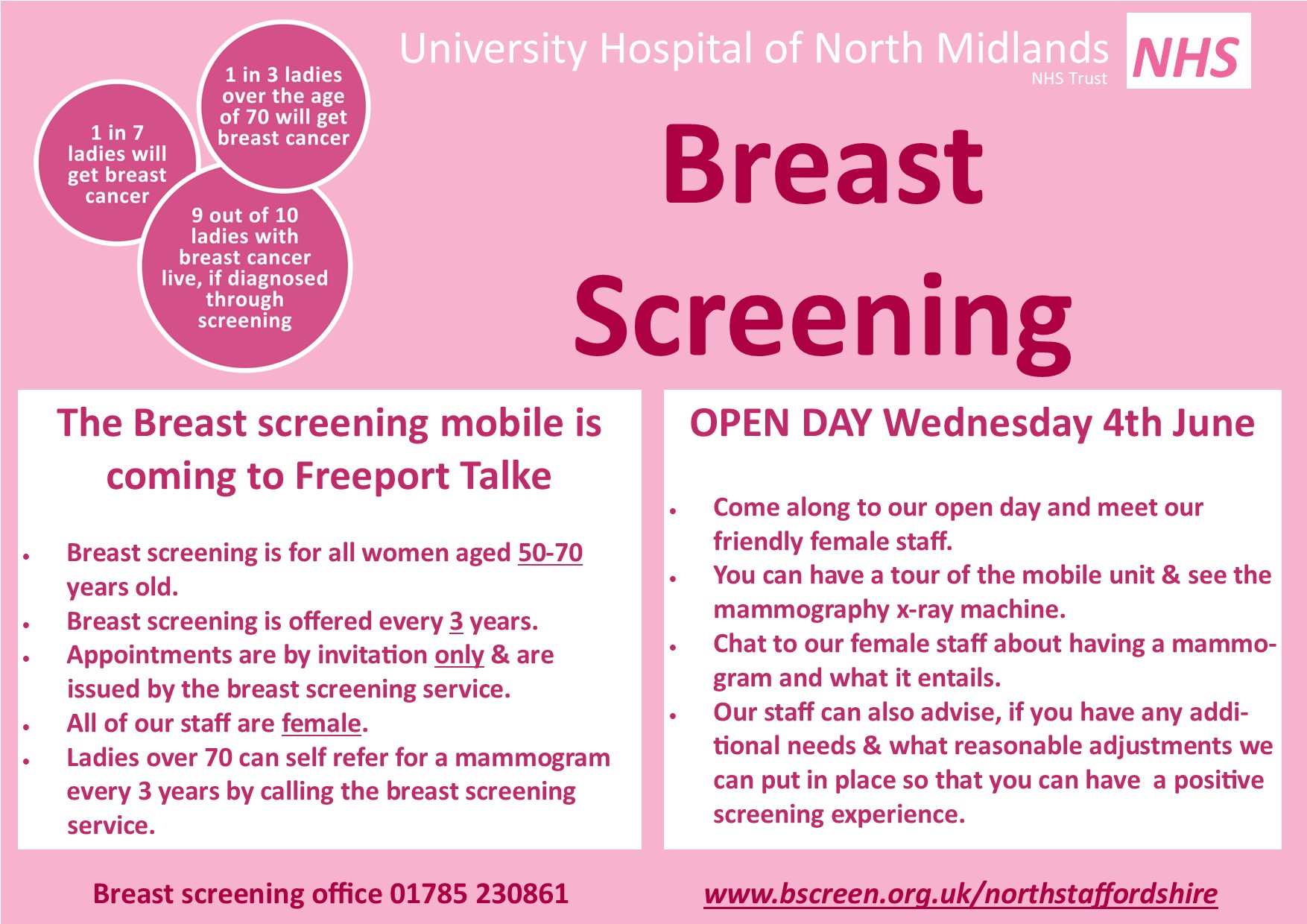 Breast screening mobile unit is coming to Freeport Talke – Newcastle ...